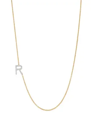 ZOE LEV 14k Yellow Gold Diamond Initial Necklace - R/gold