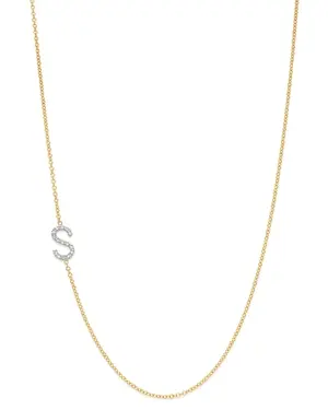 ZOE LEV 14k Yellow Gold Diamond Initial Necklace - S/gold