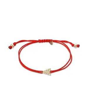 ZOE LEV 14k Yellow Gold Diamond Initial Bolo Bracelet - A
