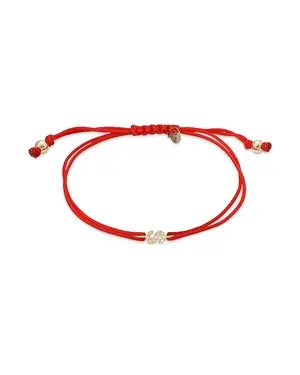 ZOE LEV 14k Yellow Gold Diamond Initial Bolo Bracelet - S