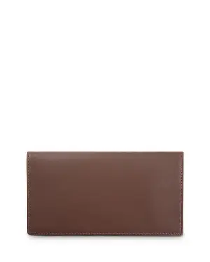 ROYCE NEW YORK Executive Leather Checkbook Holder - Brown