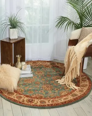 NOURISON HOME Living Treasures Li05 Round Area Rug, 7'10 Round - Aqua