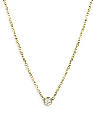 ZOE LEV 14k Yellow Bezel Necklace - Diamond