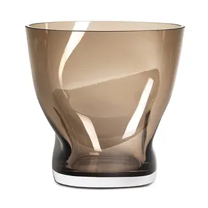 ORREFORS Squeeze Tulip Vase - Smokey Brown