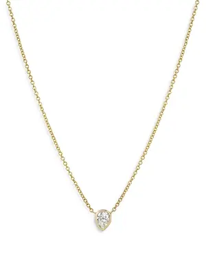 ZOE LEV 14k Yellow Pear Diamond Pendant Necklace - Gold