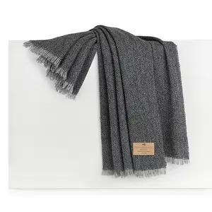 LANDS DOWNUNDER Luna Wool Blend Throw - Charcoal