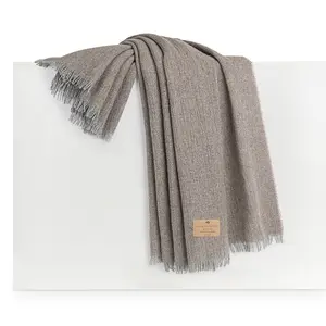 LANDS DOWNUNDER Luna Wool Blend Throw - Taupe