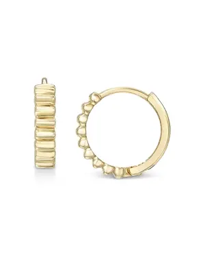 ZOE LEV 14k Yellow Notched Huggie Hoop Earrings - Gold