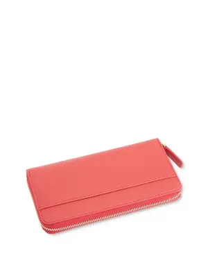 ROYCE NEW YORK Leather Rfid Blocking Continental Wallet - Red