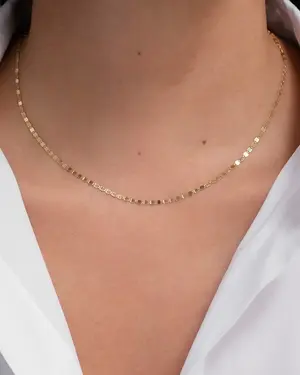 ZOE LEV 14k Yellow Mirror Link Chain Necklace