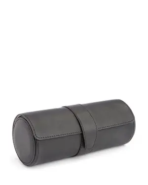 ROYCE NEW YORK Leather Watch Roll & Cufflink Storage Case