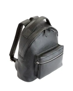 ROYCE NEW YORK Compact Leather Travel Backpack - Black