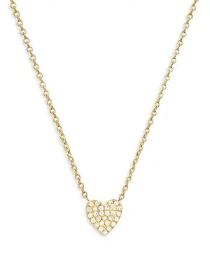 ZOE LEV 14k Yellow Diamond Heart Pendant Necklace - Gold