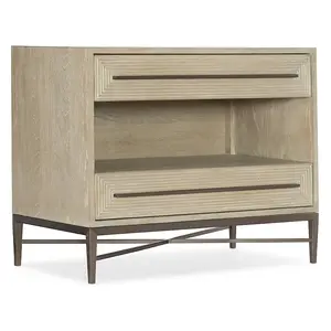 HOOKER FURNITURE Cascade Two Drawer Nightstand - Taupe