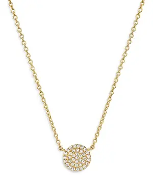 ZOE LEV 14k Yellow Diamond Disc Pendant Necklace - Gold