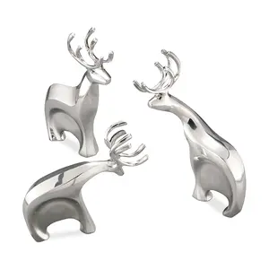 NAMBE Blitzen Reindeer Figurine Set - Silver