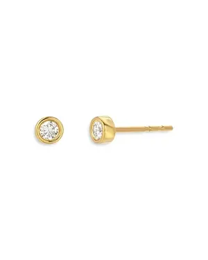 ZOE LEV 14k Yellow Gold Diamond Stud Earrings - White/gold
