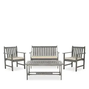 SAFAVIEH Burbank 4-piece Outdoor Living Set - Gray