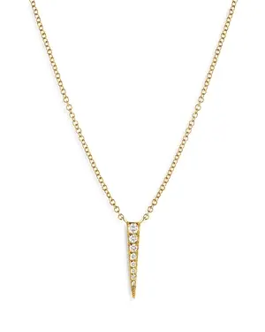 ZOE LEV 14k Yellow Diamond Dagger Pendant Necklace - Gold