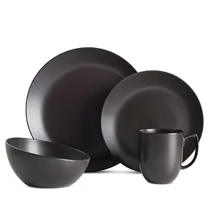 NAMBE Orbit Dinnerware 4 Piece Place Setting - Black