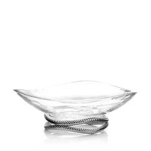 NAMBE Braid Collection Centerpiece Bowl - Chrome Plate And Glass