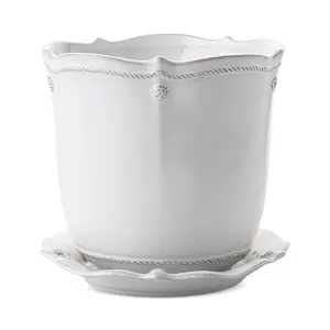 JULISKA Berry & Thread 7 Planter With Saucer - Whitewash