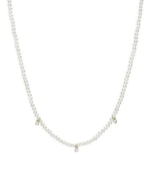 ZOE LEV 14k Yellow Gold Pearl And Diamond Collar Necklace - White/gold