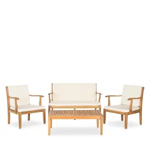 SAFAVIEH Bradbury 4-piece Outdoor Living Set - Natural/beige