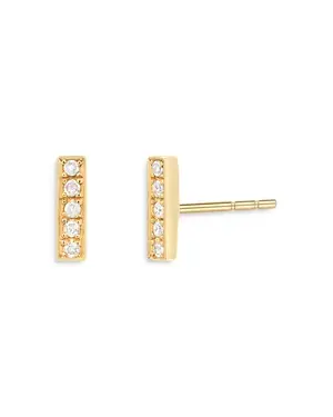 ZOE LEV 14k Yellow Diamond Bar Stud Earrings - Gold