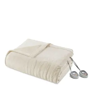 BEAUTYREST Plush Heated Blanket, King - Ivory