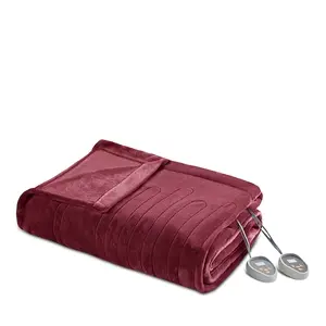 BEAUTYREST Plush Heated Blanket, King - Red