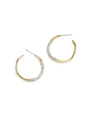 Alexis Bittar Pave Hoop Earrings - Silver/gold