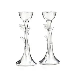 NAMBE Tree Of Life Sabbath Candlestick, Set Of 2 - Nambé Alloy