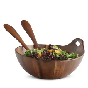 NAMBE Portables Wood Salad Bowl With Servers - Brown
