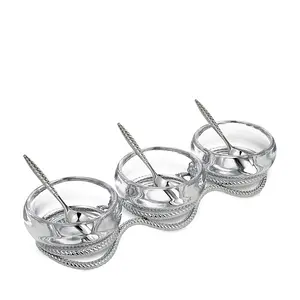 NAMBE Braid Triple Condiment Set With Spoons - Silver
