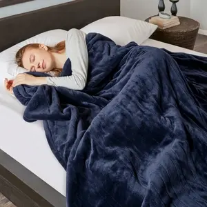 BEAUTYREST Heated Microlight To Berber Blanket, Queen - Indigo Ink