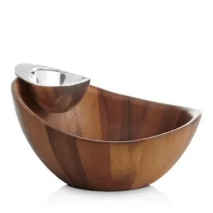 NAMBE Harmony Chip & Dip Bowl Set Silver/brown