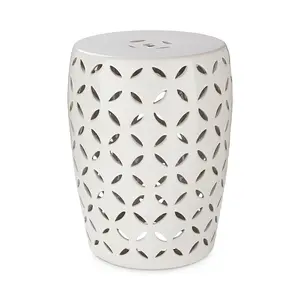 SURYA Chantilly Garden Stool - Off-white