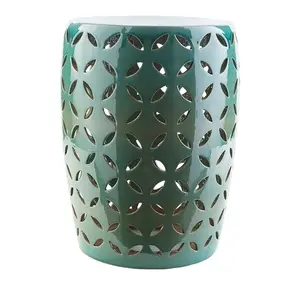 SURYA Chantilly Garden Stool - Teal