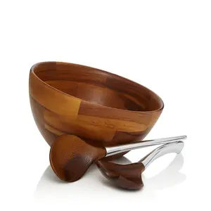NAMBE Luna Salad Bowl & Servers Exclusive - Brown