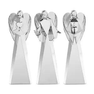 NAMBE Faith, Love & Peace Mini Angel Figurines, Set Of 3 - Silver