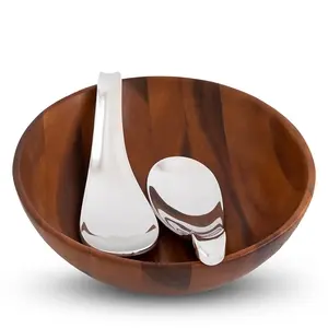 NAMBE Yin Yang Salad Bowl With Servers - Brown