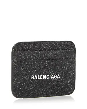 Balenciaga Cash Card Holder Black Glitter/white