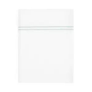 SFERRA Grande Hotel Flat Sheet, Twin - White/aqua