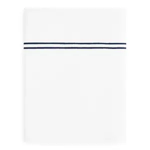 SFERRA Grande Hotel Flat Sheet, Full/queen White/navy Blue