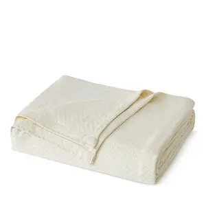 CHARISMA Deluxe Woven Cotton Blanket, King Ivory