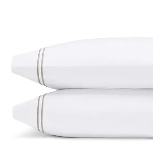 SFERRA Grande Hotel Standard Pillowcase, Pair White/grey