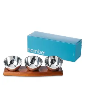 NAMBE Luna Triple Condiment Bowl Exclusive - Brown