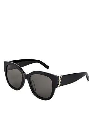 Saint Laurent Square Sunglasses, 56mm - Black/black