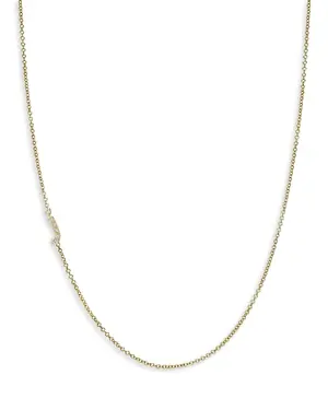 ZOE LEV 14k Yellow Gold Diamond Script Initial Necklace J